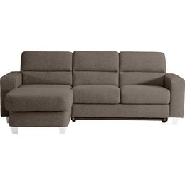 Ecksofa Alina "Ilana", braun (braun tta 14), B:281cm H:90cm T:167cm, Struktur TTA (100% Polyester), Sofas, Ecksofa, wahlweise mit Bettfunktion und Stauraum