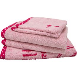 Handtuch Set Dyckhoff "Prinzessin Lillifee", pink, 5 Stk., Frottier, Frottier, Obermaterial: 100% Baumwolle, Handtuch-Sets, Handtuch Set, Komplette Sets: Handt&uuml;cher, Duscht&uuml;cher und passende Waschhandschuhe