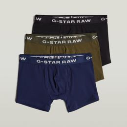 G-Star Raw Boxershorts G-STAR "Boxer Briefs 3 Pack", Herren, Gr. S, 3 Stk., bunt (dk schwarz, imperial blau, shadow olive), Jersey, Obermaterial: 95% Baumwolle, 5% Elasthan, eng, Unterhosen Boxershorts