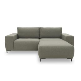 Ecksofa "Looks VI L-Form", grau (steel), B:242cm H:87cm T:160cm, 100% Polyester, LOOKS by Wolfgang Joop, Sofas, Ecksofa, gerade Linien, in 2 Bezugsqualit&auml;ten