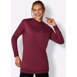 Sweatshirt Catamaran, Damen, Gr. 36/38, bordeaux, 88% Baumwolle, 12% Polyester, meliert, unifarben, Rundhals, Sweatshirts Sweatshirt