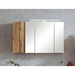 Spiegelschrank Welltime "S&ouml;lden", braun (wotaneiche), B:105cm H:64cm T:20cm, Holzwerkstoff, Schr&auml;nke, Spiegelschrank
