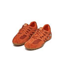 Schn&uuml;rschuh Geox "U SNAKE ORIGINAL", Herren, Gr. 43, orange, Leder, Textil, Schuhe Schn&uuml;rschuh, Schn&uuml;rschuh, Freizeitschuh, Trekking Sneaker mit Lederinnensohle