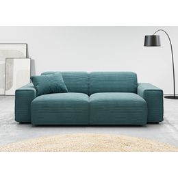 2,5-Sitzer Home Affaire "Glimminge auch in Breitcord, Feincord + Easy care-Bezug", blau (petrol), B:214cm H:71cm T:101cm, 12% Polyaxryl, 88% Polyester, Sofas, 2 5-Sitzer, besondere Kedern&auml;hte, Zierkissen