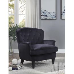 Sessel "Leo", schwarz, B:85cm H:88cm T:90cm, ATLANTIC HOME COLLECTION, Sessel, Sessel, mit Taschenfederkern