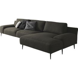 Ecksofa DESIGNWERK "Forma L-Form, zeitloses Designsofa mit aktuellem Fu&szlig;", gr&uuml;n (hunter), B:344cm T:162cm, 100% Polyester;Struktur 98% Polyester, 2% Acryl, Sofas, Ecksofa, in hochwertiger Verarbeitung & tollem Sitzkomfort