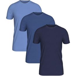 T-Shirt "S/S CREW NECK 3PK", Damen, Gr. M (50), blau bay, minnow, medieval blau, Jersey, Obermaterial: 100% Baumwolle, Calvin Klein Underwear, Basic, klassisch h&uuml;ftlang, Rundhals, abgesteppt, Shirts T-Shirt, mit Logostickerei