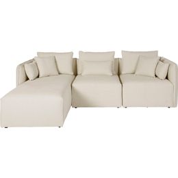 Ecksofa OTTO HOME "N&ouml;re L-Form", beige (natur), B:262cm H:74cm T:172cm, Samtoptik (100% Polyester);Struktur (100% Polypropylene);Webstoff (100% Polyester);Struktur fein (100% Polyester);Luxus-Microfaser Lederoptik (100% Polyester);Baumwoll-/Leinenmix (60% Baumwolle/40% Leinen), Sofas, Ecksofa, 3 Teile, in vielen Bezugsqualit&auml;ten und Farben. Modulteile s. "N&ouml;re"