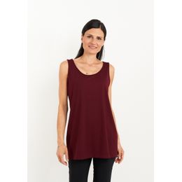 Longtop Seidel Moden, Damen, Gr. 54, rot (bordeaux), Jersey, Obermaterial: 94% Viskose, 6% Elasthan, unifarben, l&auml;ssig geschnitten Po-bedeckend, tiefer Rundhals, Tops Longtop, mit Viskose und Stretch - MADE IN GERMANY