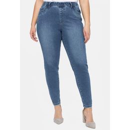 Jeansjeggings sheego, Damen, Gr. 29, Kurzgr&ouml;&szlig;en, blau (light blau, denim), 76% Baumwolle, 22% Polyester, 2% Elasthan, unifarben, lang, Jeans Jeansjeggings