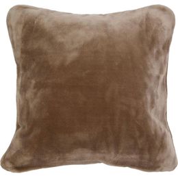 G&ouml;zze Dekokissen G&Ouml;ZZE "Premium Cashmere-Feeling Kissen", grau (taupe, unifarben), B:50cm H:10cm L:50cm, Polyester, Dekokissen_Sitzkissen_Kissenh&uuml;llen, Dekokissen, 50x50cm,passend zur Premium Cashmere-Feeling Decke,Kissenh&uuml;lle&F&uuml;llung