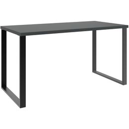 Schreibtisch wimex "Home Desk", grau (schwarz, graphit), B:140cm H:75cm T:70cm, Tische, Schreibtisch, Mit Metallkufen, in 3 Breiten