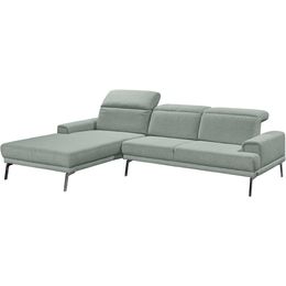 Ecksofa Musterring "MR 4580", gr&uuml;n (mint), B:288cm H:79cm T:220cm, 100% Polyester, Sofas, Ecksofa, mit Kopf- und Sitztiefenverstellung, Metallfu&szlig; chrom, 288 x 193/220cm