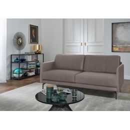 2-Sitzer "CR.450, Designsofa, Loungesofa", beige (beigegrau 534, 26), B:150cm H:85cm T:95cm, NaturLEDER OSKAR (echtes Rindsleder);Chenille COCO (72% Polyester 15% Baumwolle 13% Polyacryl), CREATION BY ROLF BENZ, Sofas, 2-Sitzer, Armlehne sehr schmal, Alugussf&uuml;&szlig;e in umbragrau, Breite 150 cm