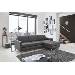 Ecksofa DIE PLANBAR "MP-IN19027 L-Form", grau (anthrazit), B:265cm H:82cm T:172cm, 100% Polyester, Sofas, Ecksofa, wahlweise mit Bettfunktion, frei im Raum stellbar
