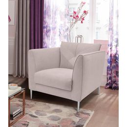 Sessel Trendmanufaktur "Lille, Loungesessel, Komfortsitzh&ouml;he 46cm, Breite 85cm, elegant", beige, B:85cm H:84cm T:96cm, Struktur fein (95% Polyester; 5% Nylon);Struktur mit Pr&auml;gung (100% Polyester), Sessel, Sessel