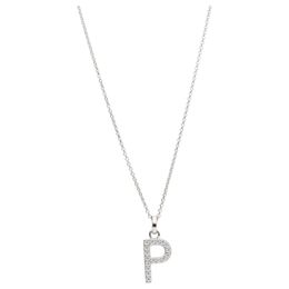 Kette mit Anh&auml;nger Smart Jewel "Kette Buchstabe P mit Zirkonia Steine, Silber 925", silber, Halsketten, Herren, Silber 925 (Sterlingsilber), Kette mit Anh&auml;nger