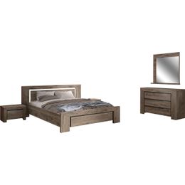 Jugendzimmer-Set GAMI "Brugge", braun (eiche natur), ohne Matratze, B/H: 160cm x 200cm, Holzwerkstoff, Schlafzimmerm&ouml;bel-Sets, Jugendzimmer-Set, In 2 Farben erh&auml;ltlich