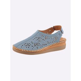 Slipper Gemini, Damen, Gr. 40, jeansblau, Glattleder, Schuhe Slipper