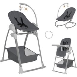 Hochstuhl hauck "Sit N Relax 3in1", Kinder, Gr. B/H/T: 56cm x 106cm x 85cm, dunkelgrau, Baumwollmix, Metall, Stahl, St&uuml;hle Hochstuhl