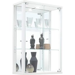 Fif M&ouml;bel Vitrine FIF M&Ouml;BEL "OPTIMA", wei&szlig;, B:56cm H:82cm T:25,2cm, Holzwerkstoff, Sicherheitsglas ESG, Schr&auml;nke, Vitrine, H&auml;ngevitrine/Glasvitrine 2x Glast&uuml;r,perfekt f&uuml;r Sammler,Sammlervitrine