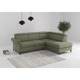 Sit & More Ecksofa SIT & MORE "Glendale, L-Form", olive, B:247cm H:84cm T:193cm, 95% Polyester, 5% Polyamid, Sofas, Ecksofa, inkl. Kopfteilverstellung, wahlweise mit Vorziehsitz und Bettkasten