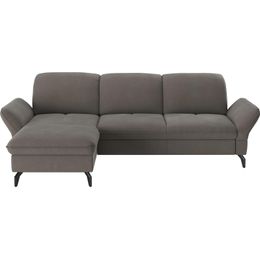 Sit & More Ecksofa SIT & MORE "Leandro L-Form", braun (schlamm), B:267cm H:88cm T:200cm, 100% Polyester, Sofas, Ecksofa, Wahlweise mit Bett-, Kopfteil - und Armlehnfunktion, sowie Bettkasten