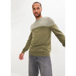 Rundhalspullover Catamaran "Pullover", Herren, Gr. 50, khaki, meliert, 50% Baumwolle, 50% Polyacryl, meliert, unifarben, Pullover Rundhalspullover