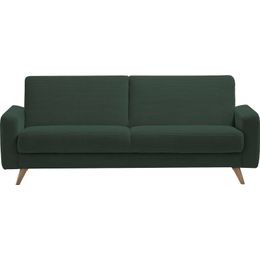 3-Sitzer exxpo - SOFA FASHION "Samso, elegant und bequem, aktueller Cord Bezug, Kippcouch", braun (pine), B:222cm H:89cm T:93cm, 100% PES, Sofas, 3-Sitzer, hochwertige Verarbeitung, Schlafsofa inkl. Bettfunktion und Bettkasten