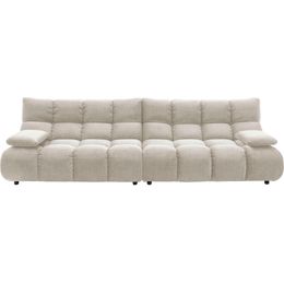 4-Sitzer Home Affaire "Cozy Bubble, mit klappbaren Armlehnen, Breite 290cm", nature, B:290cm H:85cm T:108cm, Sofas, 4-Sitzer, mit eleganter Steppung, Rundumbezug & weicher Polsterung
