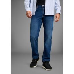 Straight-Jeans Arizona, Herren, Gr. 48, U + N + S Gr, blau used, Denim/Jeans, Obermaterial: 84% Baumwolle, 14% Polyester, 2% Elasthan, unifarben, straight fit lang, Jeans Straight-Jeans, gerader Schnitt, normale Leibh&ouml;he, mit Knopf- und Rei&szlig;verschluss