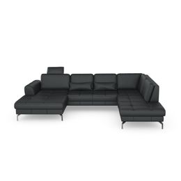 Sit & More Wohnlandschaft SIT & MORE "Bendigo U-Form", schwarz, B:332cm H:87cm T:226cm, Sofas, Wohnlandschaft, inklusive Sitztiefenverstellung, Bodenfreiheit 15 cm, in 2 Fu&szlig;farben