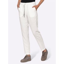 Schlupfhose Heine, Damen, Gr. 34, Normalgr&ouml;&szlig;en, beige (ecru), 55% Leinen, 45% Viskose, unifarben, 7/8-L&auml;nge, Hosen Schlupfhose