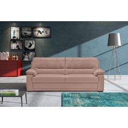 2,5-Sitzer Egoitaliano "Doris, modernes Designersofa, Ledersofa mit erstklassiger Sitzqualit&auml;t", rosa (millenium rose), B:192cm H:90cm T:93cm, Leder &raquo;BULL&laquo; (echtes Rindsleder). Geschliffenes, pigmentiertes und behandeltes Rindsleder mit einer Dicke von 1, 3-1, 5 mm. Dieses Leder zeigt eine ziemlich weiche Hand mit einem halb undurchsichtigen Aussehen. Es handelt sich um ein gesch&uuml;tztes Leder. Eine