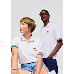 Poloshirt Capelli New York "Otto-Diversity Shirt", Herren, Gr. L, bunt (wei&szlig;, multi), Web, Obermaterial: 100% Baumwolle, unifarben mit Farbeinsatz, normal h&uuml;ftbedeckend, ohne Ausschnitt, abgestepptes B&uuml;ndchen kontrastfarben, Shirts Poloshirt, modisches Unisex Pride Polo mit klarer Botschaft