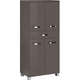 Midischrank Welltime "Ravenna", grau (grau, graphit), B:60cm H:135cm T:35cm, Schr&auml;nke, Midischrank