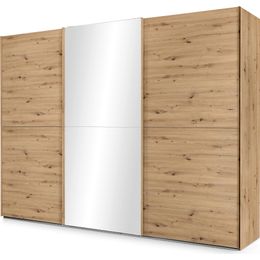 Schwebet&uuml;renschrank "Henderson", braun (eiche artisan), B:301cm H:223cm T:68cm, Holzwerkstoff, SET ONE BY Musterring, Schr&auml;nke, Schwebet&uuml;renschrank, mit Spiegel, inkl. Fachb&ouml;den und Kleiderstangen