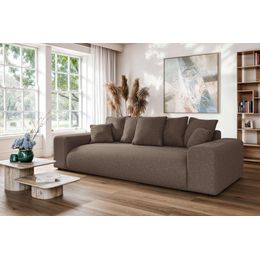 Big-Sofa Home Affaire "LAKESIDE 3-Sitzer Schlafsofa mit Bettkasten, Breite 256,5 cm", braun, B:256,5cm H:82cm T:122cm, 100% Polyester, Sofas, Big-Sofa, Liegefl&auml;che 168,5x195 cm, hoher Sitzkomfort, Ma&szlig;e B/T/H: 256/122/82cm