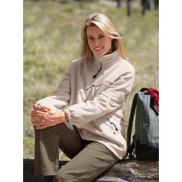 Fleecejacke CLASSIC, Damen, Gr. 52/54, beige (natur), 100% Polyester, unifarben, Jacken Fleecejacke