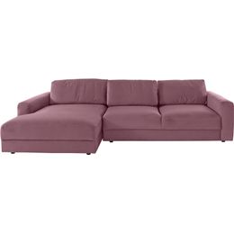 Ecksofa Home Affaire "Bloomfield, elegant, viel Platz, Mega Couch, Breite 303cm, L-Form", rosa (altrosa), B:303cm H:84cm T:176cm, 100% Polyester, Sofas, Ecksofa, extra tiefe Sitzfl&auml;che, wahlweise mit Sitztiefenverstellung