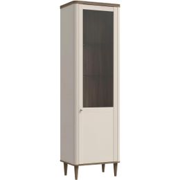 Vitrine FORTE "Lacetti", valencia eiche, sand, B:60,4cm H:200,5cm T:41,2cm, Holzwerkstoff, Schr&auml;nke, Vitrine, B/H/T 60,4/200,5/41,2 cm, Echtholzf&uuml;&szlig;e