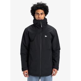 Langmantel Quiksilver "OVERCAST 3K PARKA", Herren, Gr. M, schwarz, Obermaterial: 65% Baumwolle, 35% Nylon, M&auml;ntel Langmantel, aus Baumwolle und Nylon, sportlicher Stil, atmungsaktiv