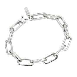 Armband "Armband Gliederkette mit Zirkonia, Silber 925", wei&szlig;, Giorgio Martello MILANO, Armb&auml;nder, Damen, Silber 925 (Sterlingsilber), Armband