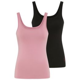 Tanktop HUGO UNDERWEAR, Damen, Gr. S, open pink 692, Jersey, Obermaterial: 95% Baumwolle, 5% Elasthan, tiefer Rundhals, Tops Tanktop, Rundhals