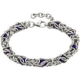 Edelstahlarmband Bruno Banani "Schmuck", blau (edelstahlfarben, dunkelblau, dunkelblau), Armb&auml;nder, Damen, 25,5cm, Edelstahl, Edelstahlarmband, mit Glasstein, Topseller