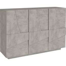 Kommode Home Affaire "Ping", grau (beton), B:121cm H:86cm T:38cm, Holzwerkstoff, Sideboards, Kommode