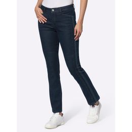 Bequeme Jeans Heine, Damen, Gr. 36, Normalgr&ouml;&szlig;en, blau (dunkelblau), 81% Baumwolle, 17% Polyester, 2% Elasthan, unifarben, lang, Jeans Bequeme Jeans