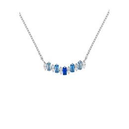 Kette mit Anh&auml;nger Firetti "Schmuck Geschenk Silber 925 Halsschmuck Halskette Ankerkette", blau (silberfarben, dunkelblau, hellblau, kristallwei&szlig;), Halsketten, Damen, Silber 925 (Sterlingsilber), L: 45 B: 1,2mm, Kette mit Anh&auml;nger, mit Zirkonia (synth.), B:1,2mm