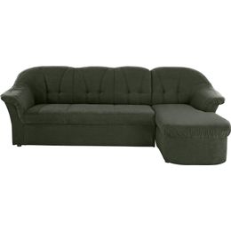 Ecksofa DOMO collection "Pegnitz, elegante R&uuml;ckensteppung, komfortabel, Breite 238cm, L-Form", gr&uuml;n, B:238cm H:82cm T:141cm, 100% Polyester, Sofas, Ecksofa, wahlweise mit Bettfunktion