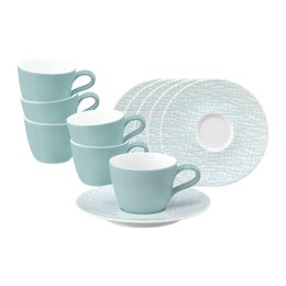 Tasse Seltmann Weiden "Espressotassen mit Untertassen Life Fashion 90 ml 6er Set", gr&uuml;n (gr&uuml;n chic), 12 tlg., Porzellan, Trinkgef&auml;&szlig;e, Tasse